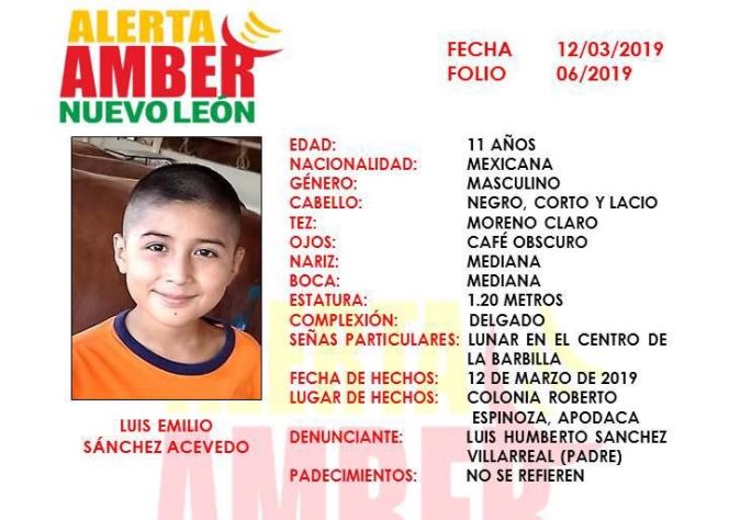 Activan Alerta Amber por desaparición de niño en Apodaca | Telediario ...