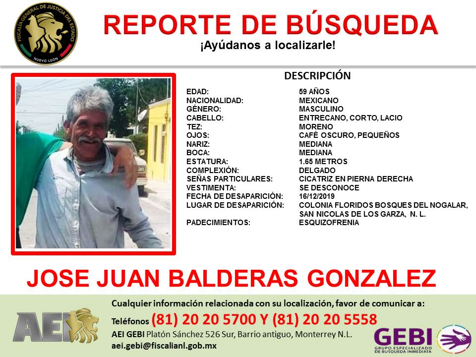 Desaparece hombre de 59 años en San Nicolás | Telediario México