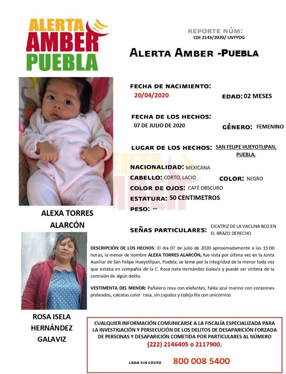 Activan Alerta Amber para localizar a bebé de 2 meses de edad ...