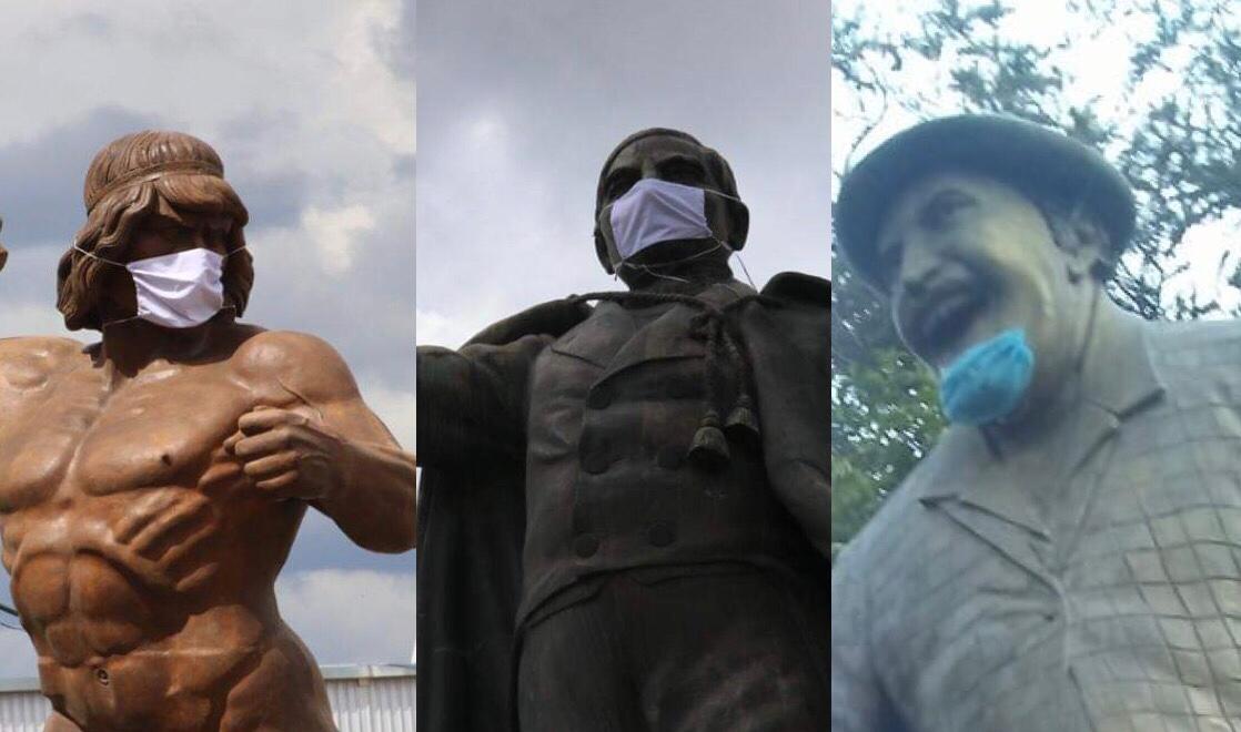 Le ponen cubrebocas a monumentos de Tlaxcala y... ¡Hasta 'Capulina' en ...