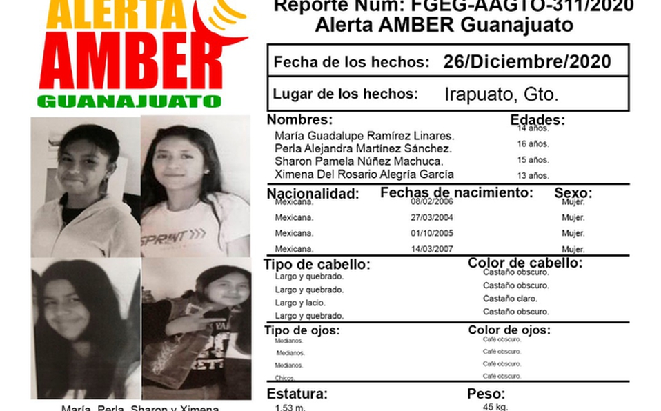 Desaparecen cuatro jóvenes en Guanajuato; activan Alerta Amber | Telediario México