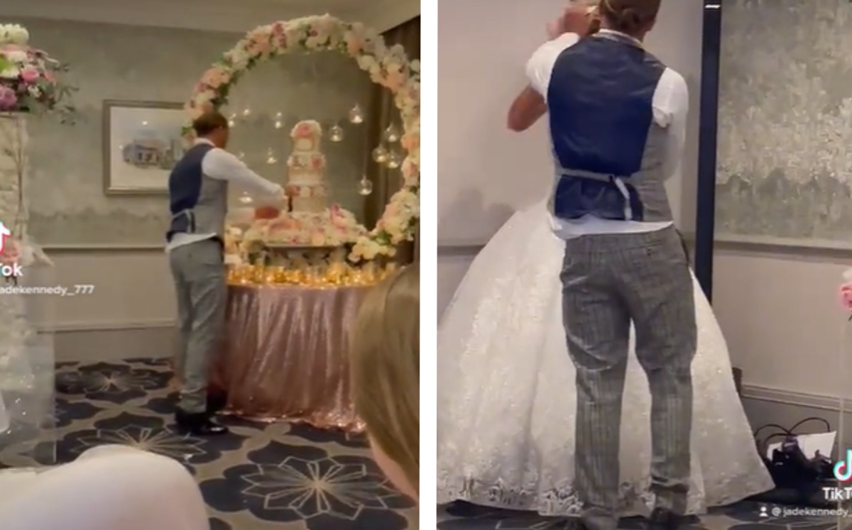 En EU, hombre arroja pastel a la cara de su novia en su boda| Telediario México