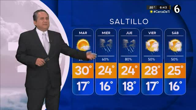 Pronóstico del tiempo para Saltillo, 17 de junio de 2024| Telediario México